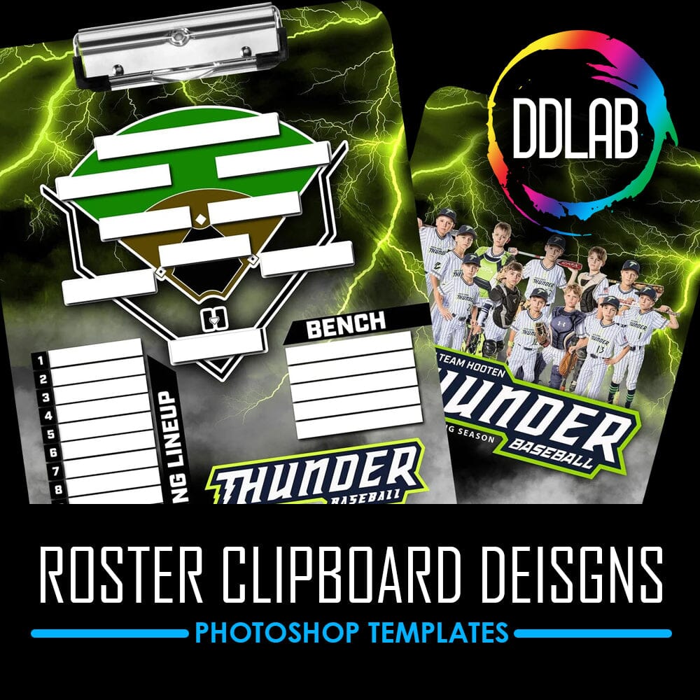Game Day Baseball/Softball Roster Clipboard Photoshop Templates ...