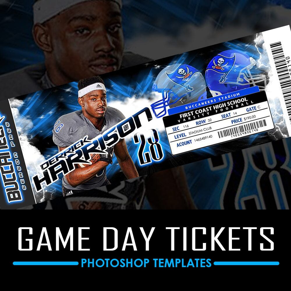 Game Day Ticket Panoramic Photoshop Templates – PSMGraphix