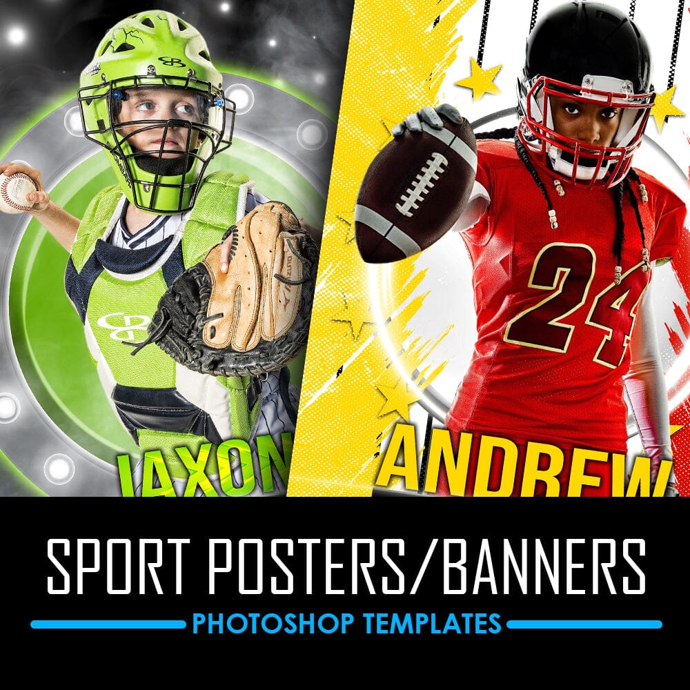 Player Banners & Posters Vertical Photoshop Templates – PSMGraphix