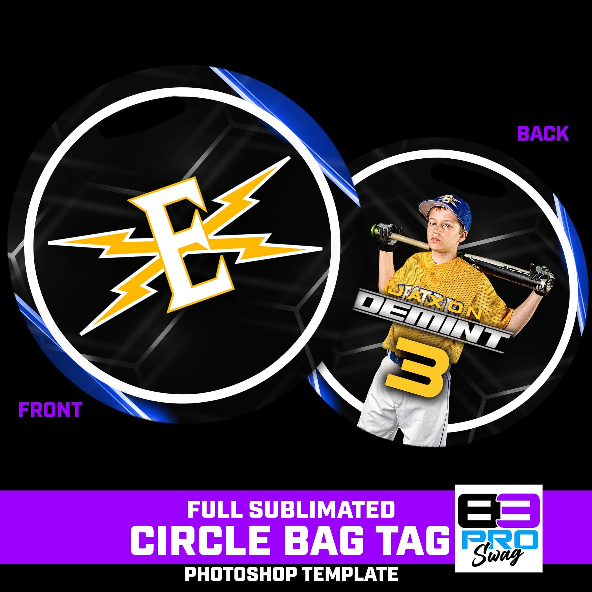 Vector - 4" Circle Bag Tag Photoshop Template – PSMGraphix