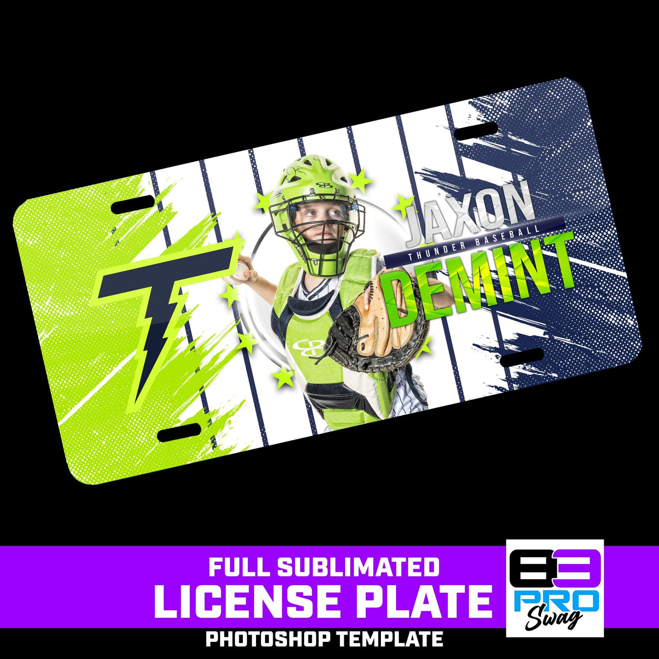 Pin Stripe - License Plate Photoshop Template – PSMGraphix